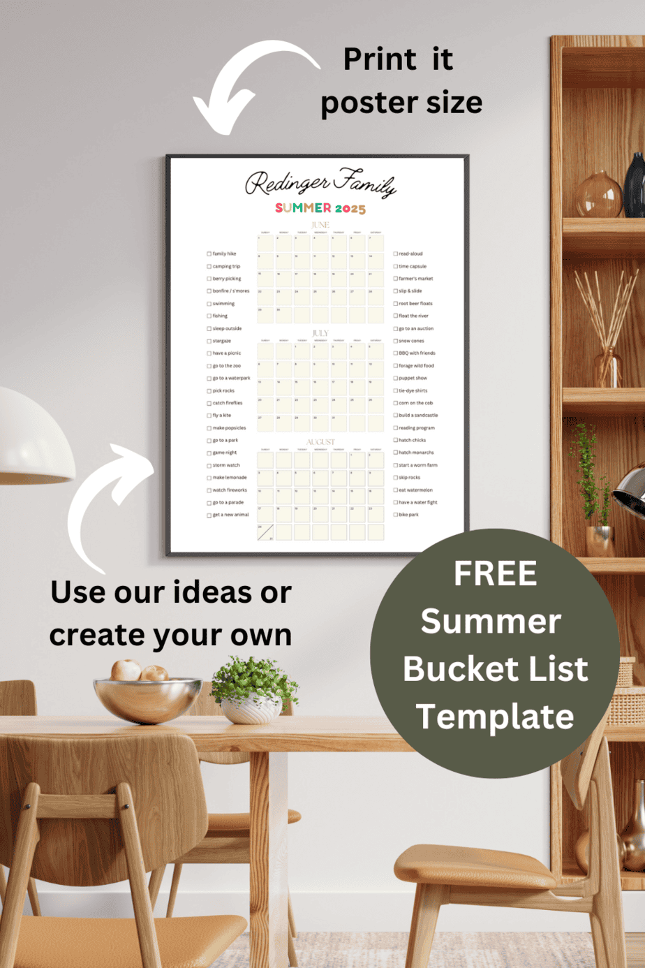 Family Summer Bucket List Poster Template {Free 2025 Printable} - The ...